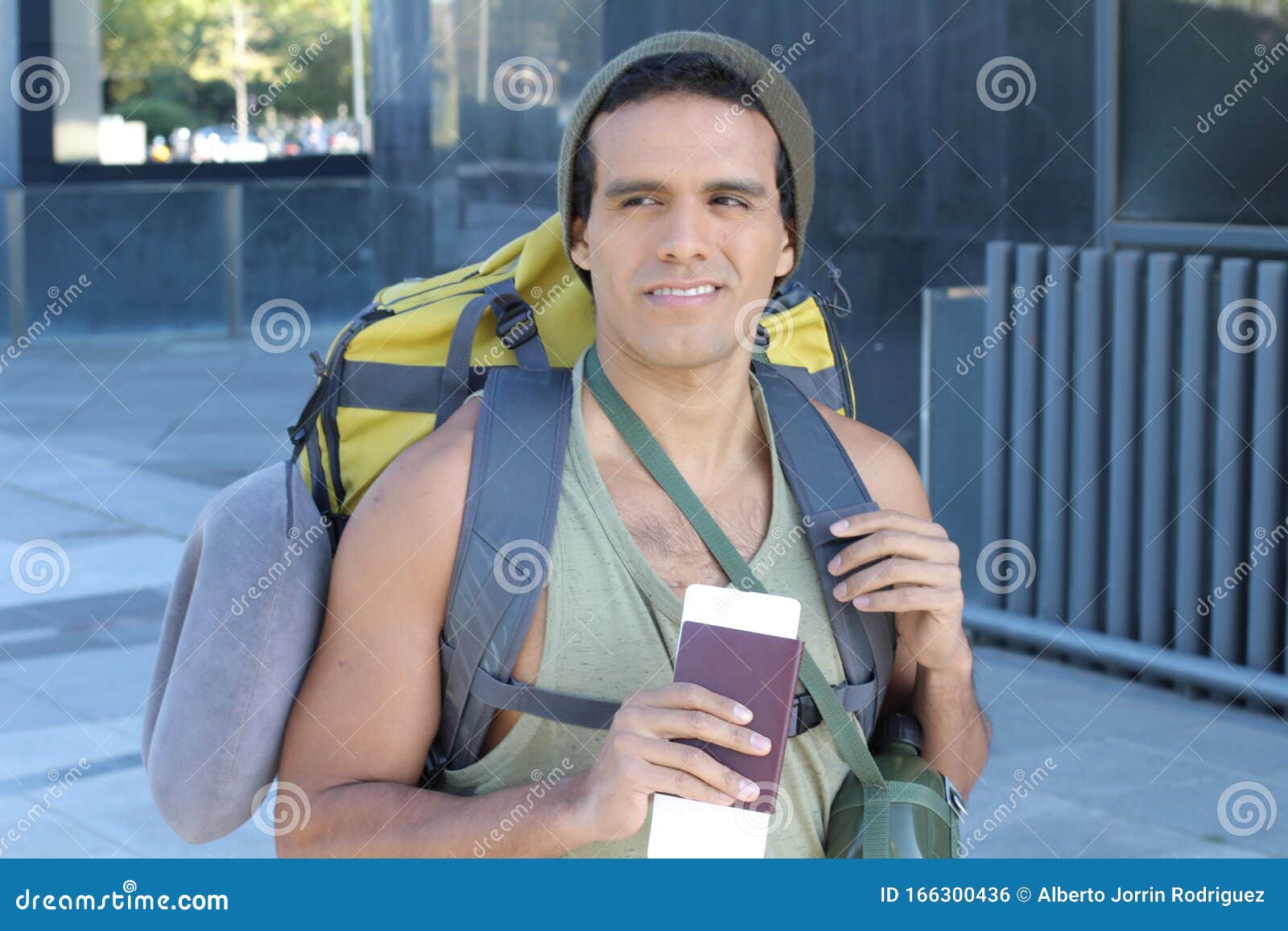 Lost Backpacker Looking Away with Confusion Stock Photo - Image of ...