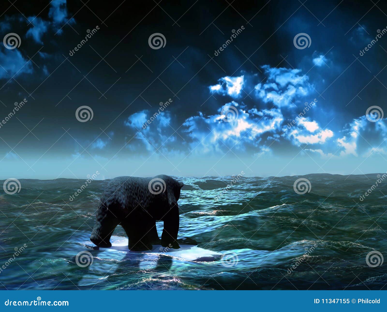 Lost bear stock image. Image of horizon, floe, environment - 11347155