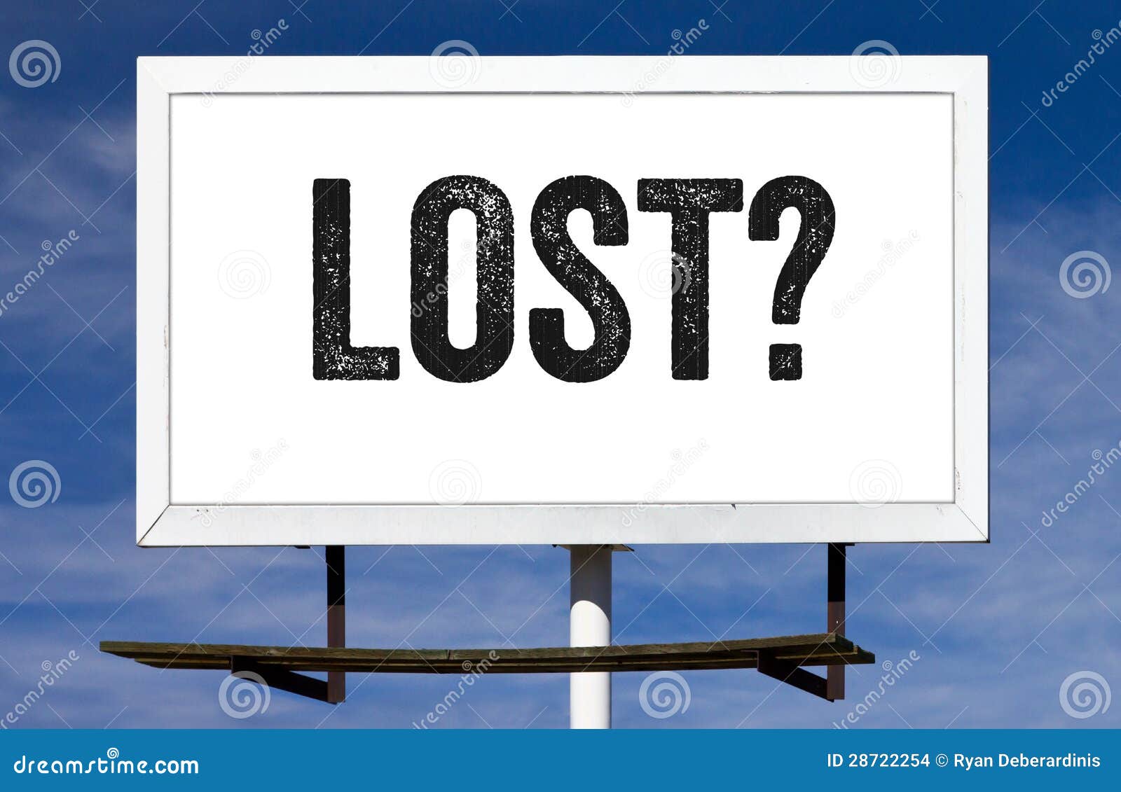Lost? Billboard Sign stock photo. Image of white, paint - 28722254