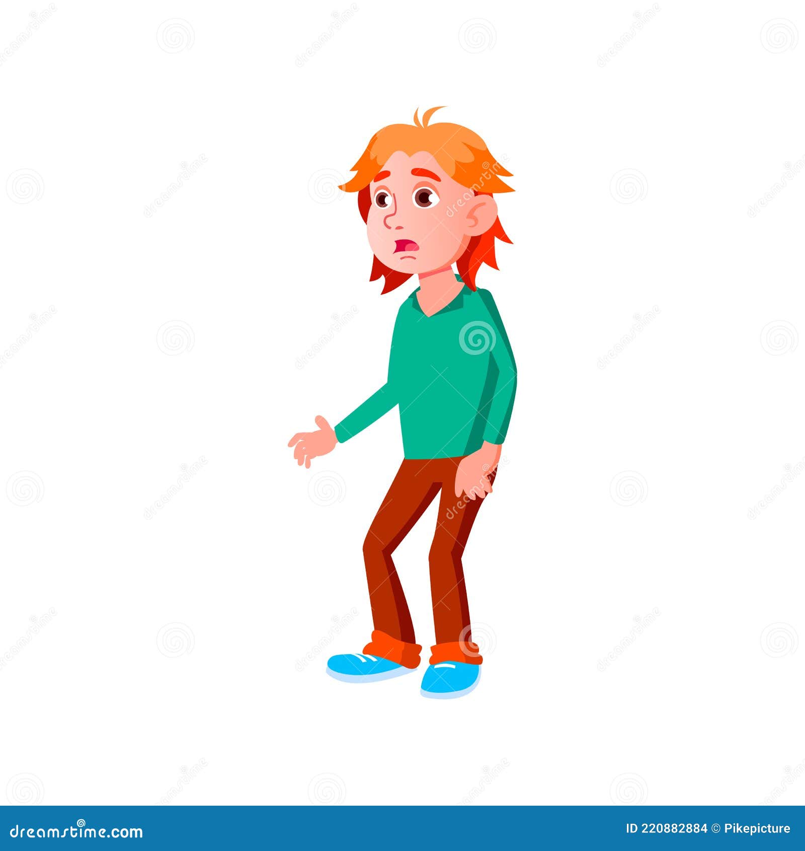 Lost Boy Kid Staring at Schedule Cartoon Vector Stock Vector ...