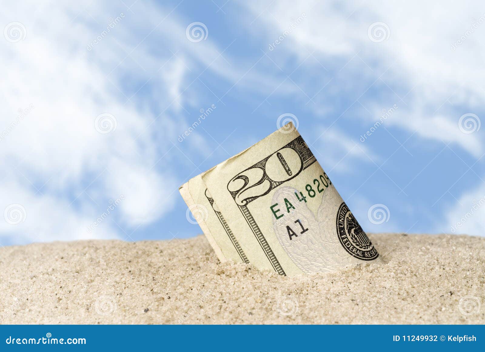Lost cash at beach stock photo. Image of lost, american - 11249932
