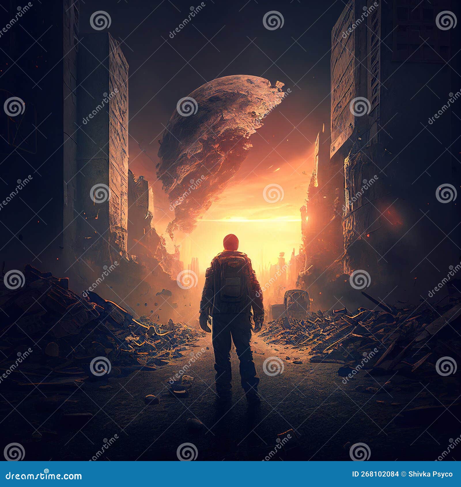 Lost City Concept No One is Alive Generative Ai Stock Illustration ...