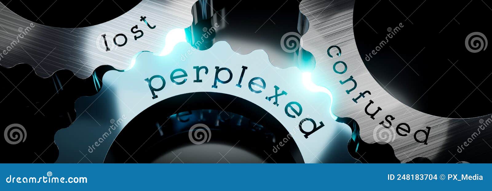 Lost, Confused, Perplexed - Gears Concept - 3D Illustration Stock ... Lost, Confused, Perplexed - Gears Concept - 3D Illustration Stock ...