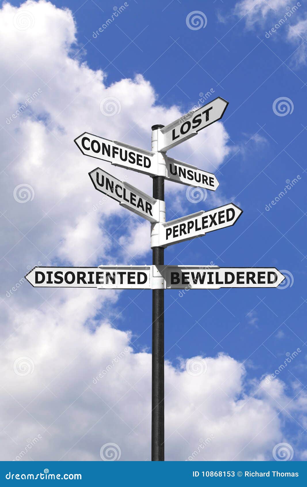 Lost and Confused Signpost Vertical Stock Image - Image of decisions ...
