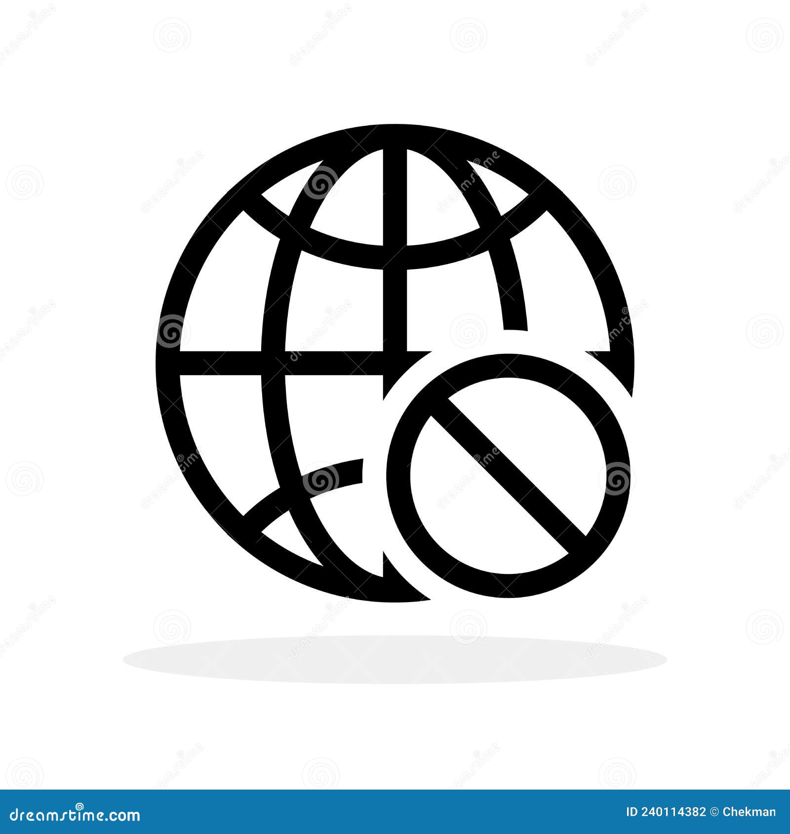 Lost Connection Symbol. Black Vector Icon. No Internet Access Icon ...