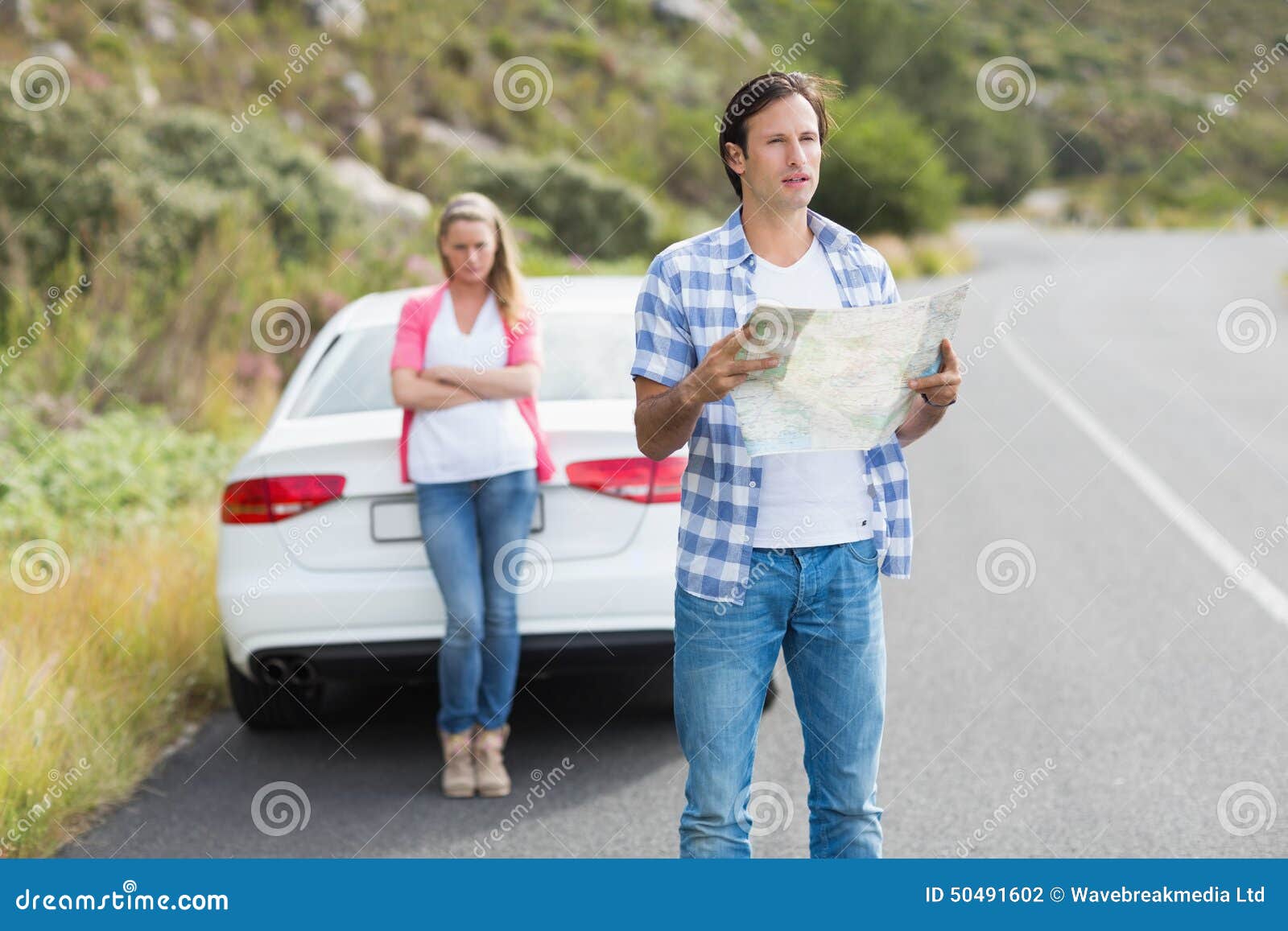Lost couple stock photo. Image of female, looking, stern - 50491602