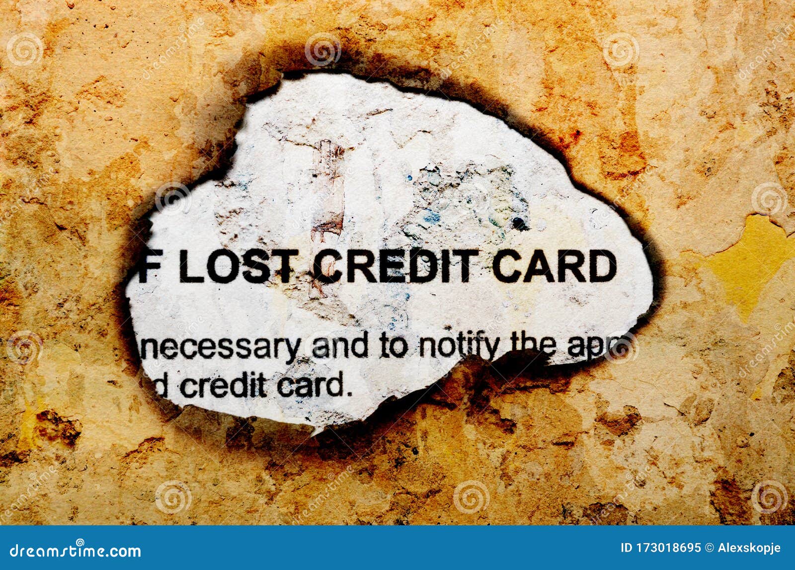 Lost Credit Card Text on Grunge Background Stock Image - Image of ...