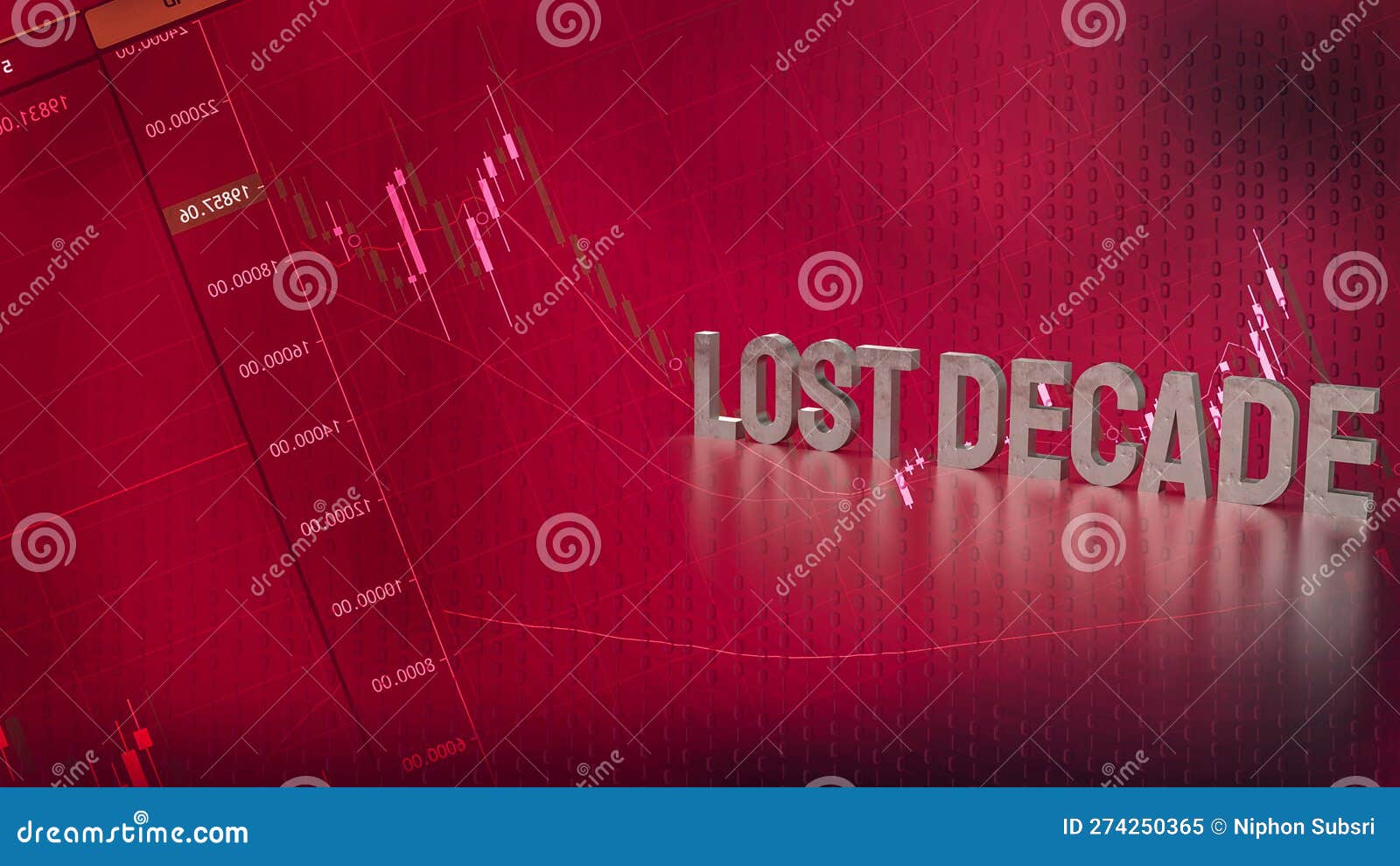 The Lost Decade On Japan Business Background 3d Rendering Stock Image ...