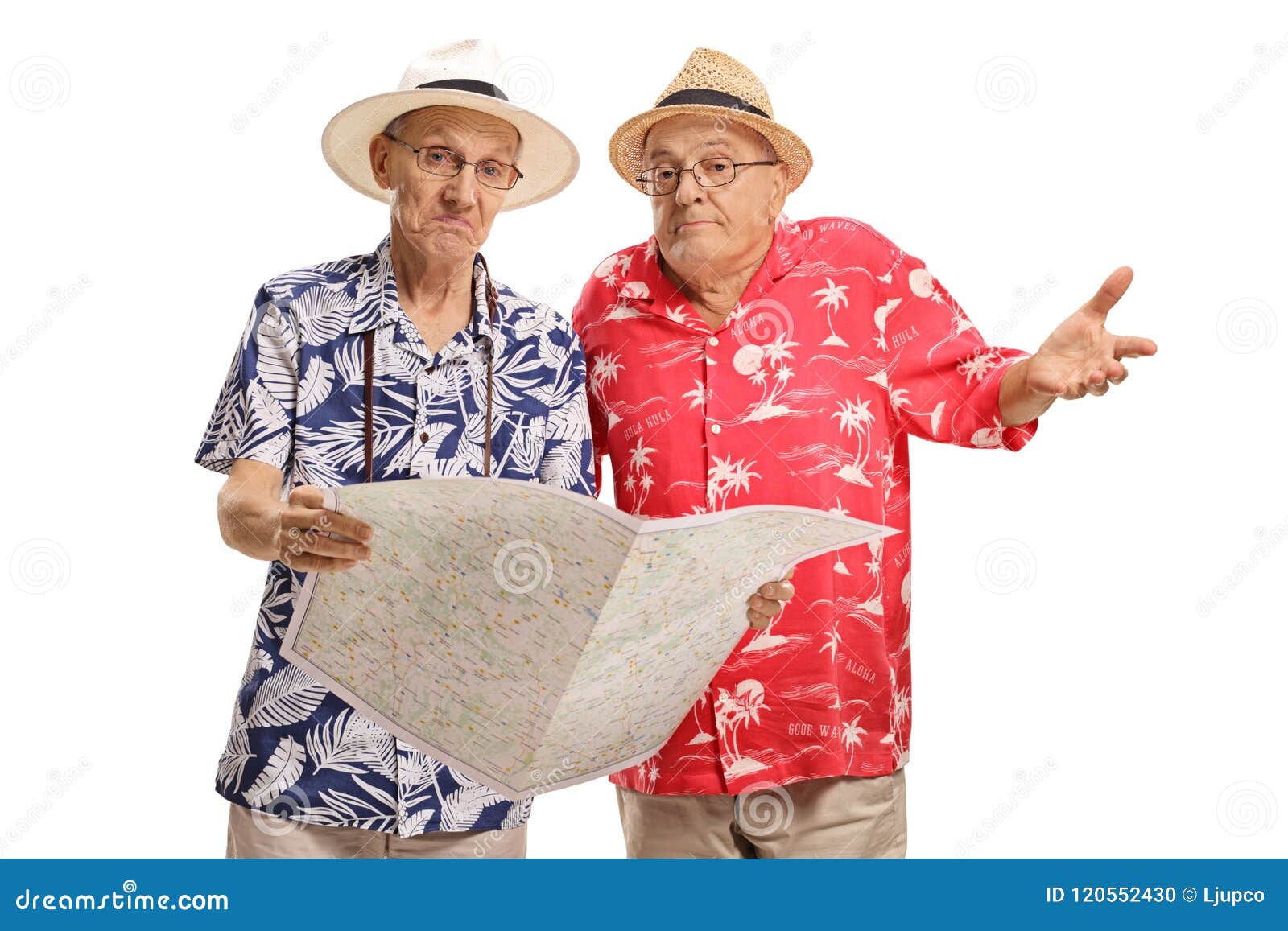 Lost Elderly Tourists with a Map Stock Photo - Image of confused ...