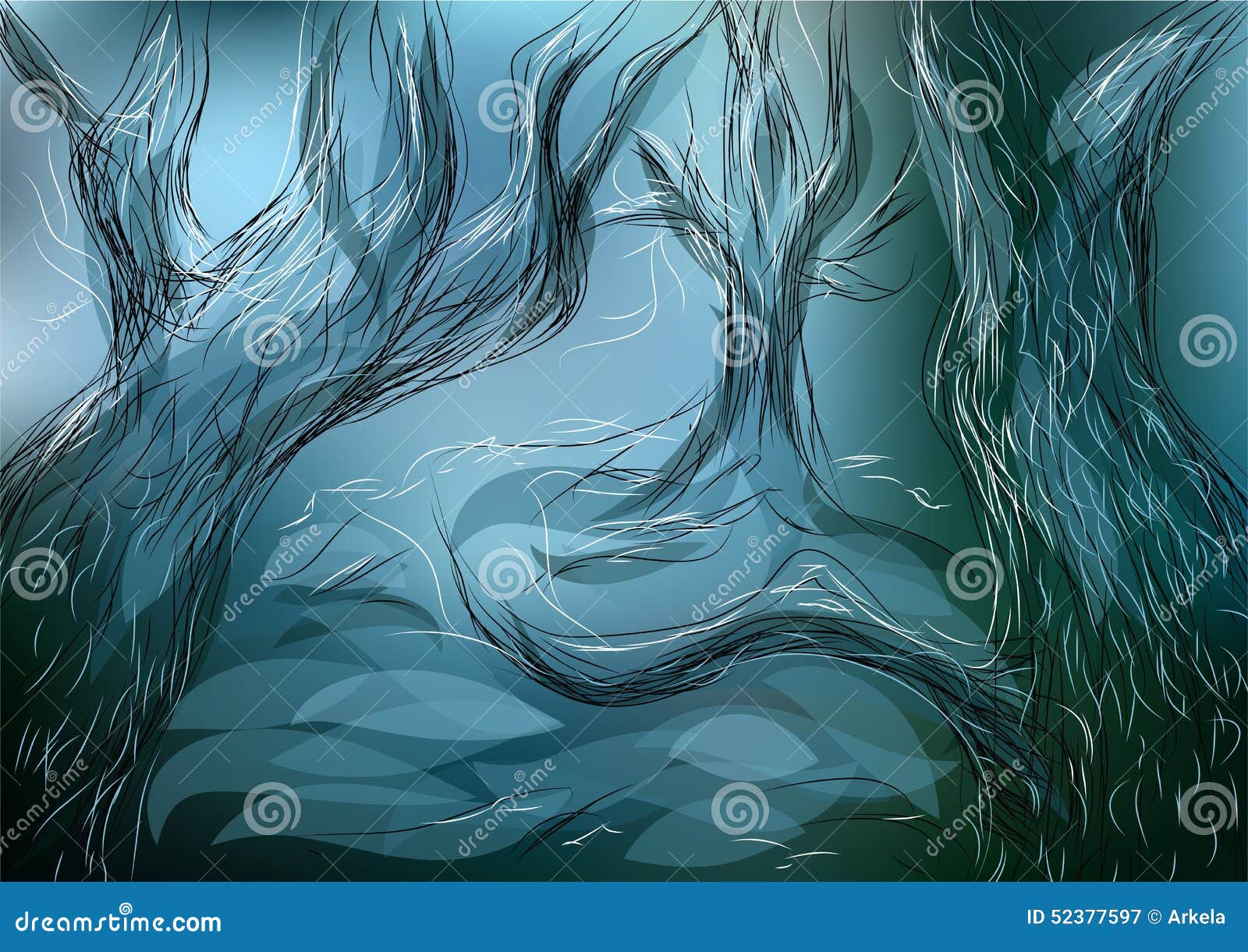 Lost forest stock vector. Illustration of fear, abstract - 52377597