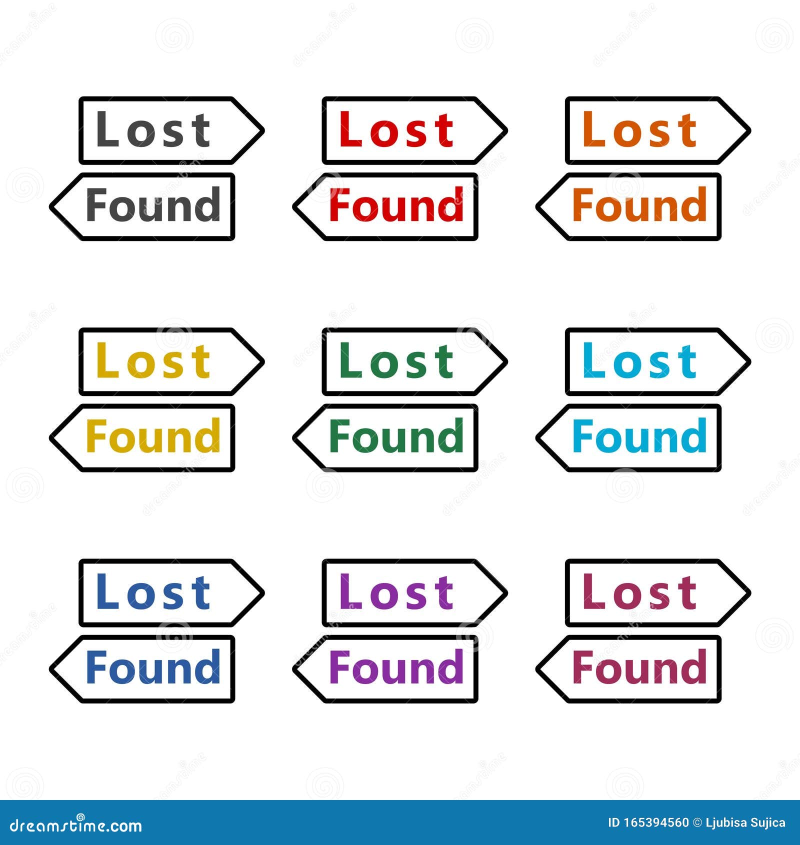 Lost And Found Sign On White Background Stock Vector - Illustration of ...