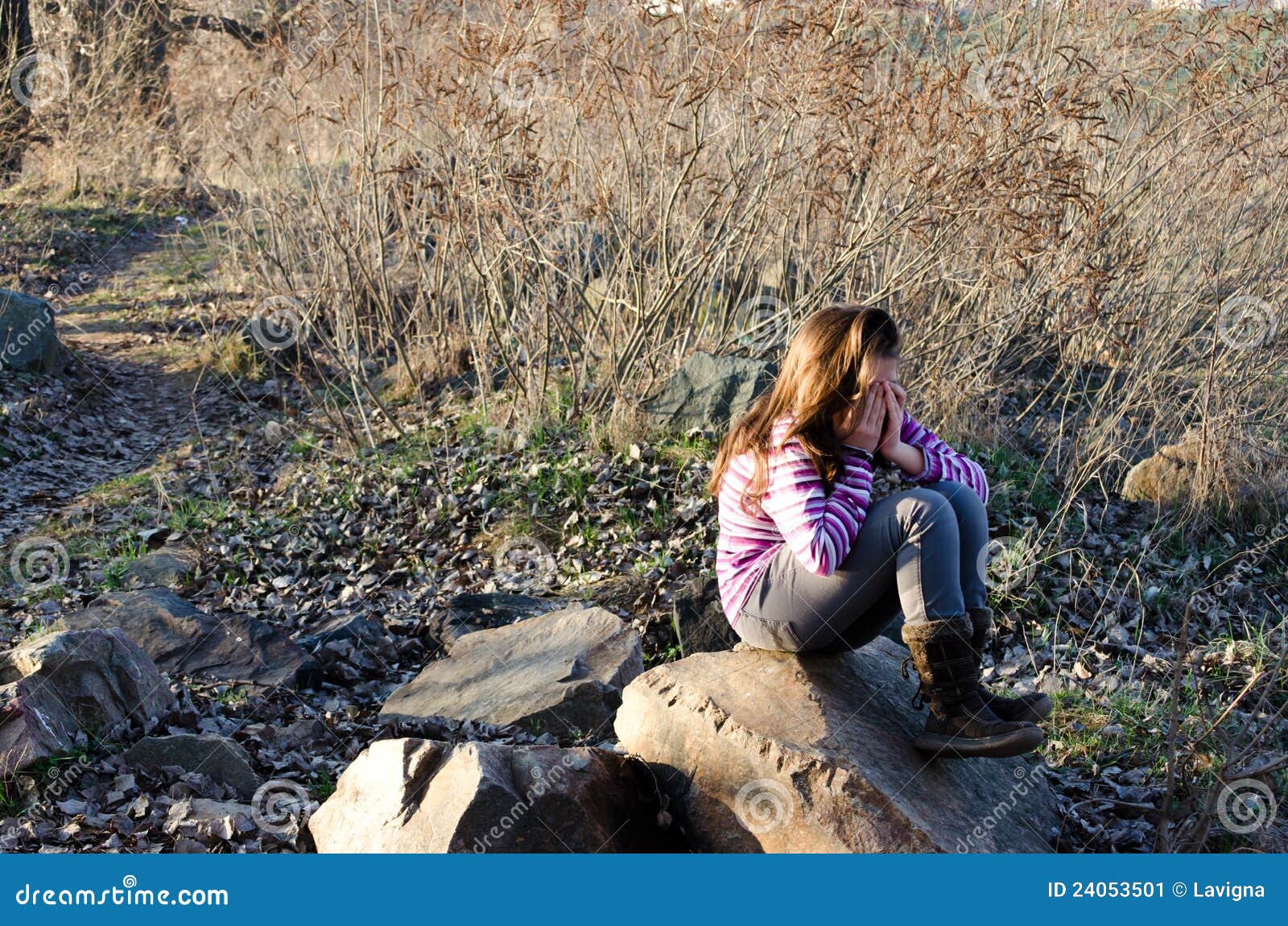 Lost girl stock image. Image of children, pretty, troubled - 24053501