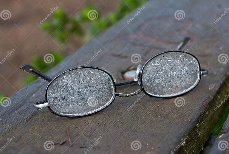Lost glasses stock image. Image of frame, rain, lost, drops - 761979