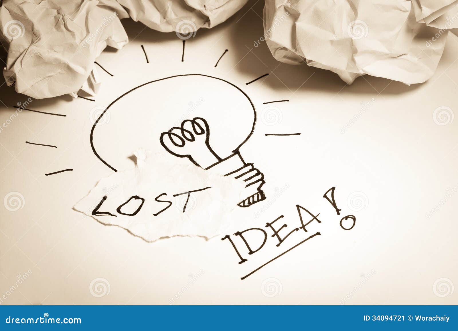 Lost idea concepts stock image. Image of crumple, white - 34094721