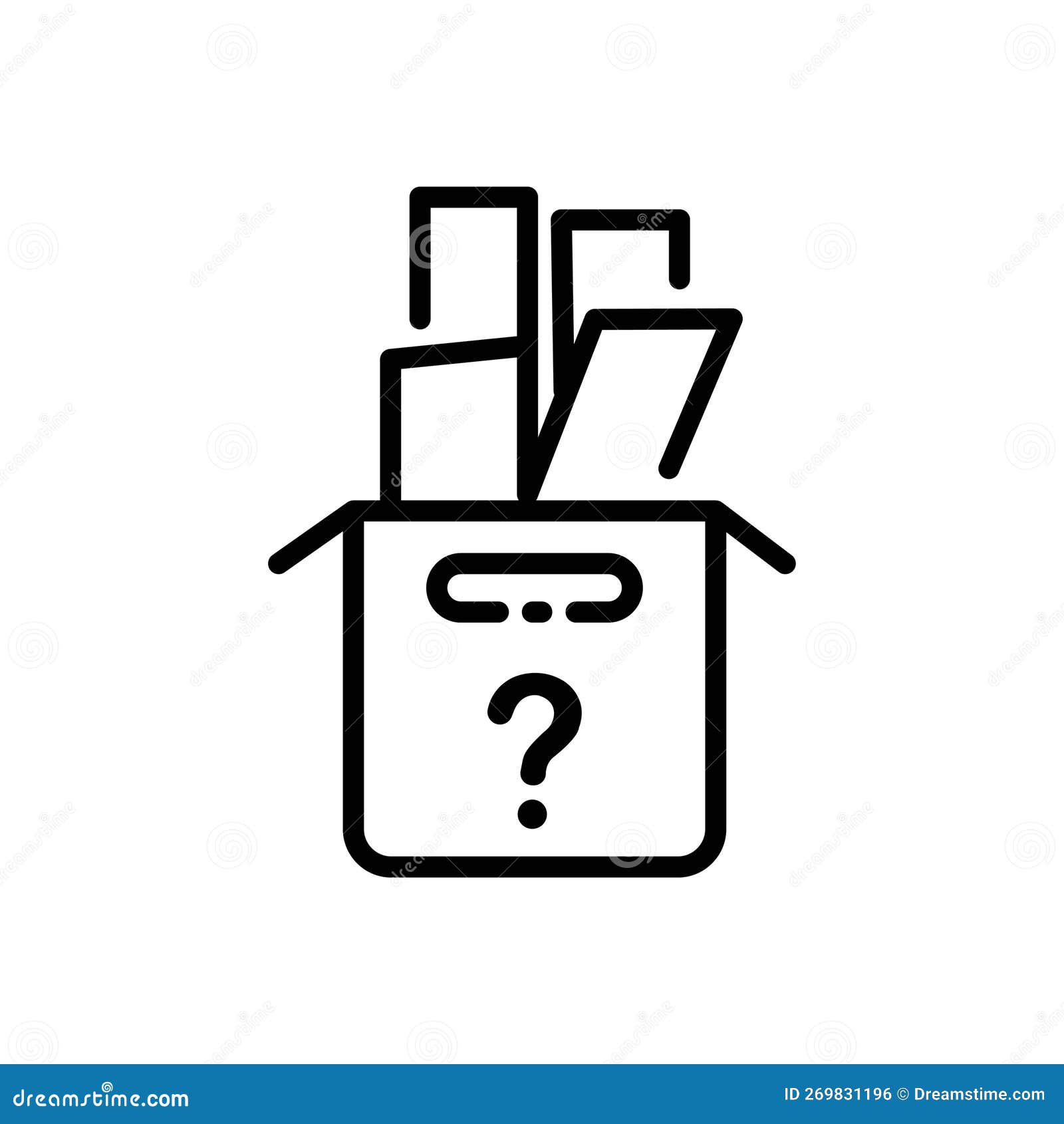 Lost Items Line Vector Icon. Unidentified Items Outline Isolated Icon ...