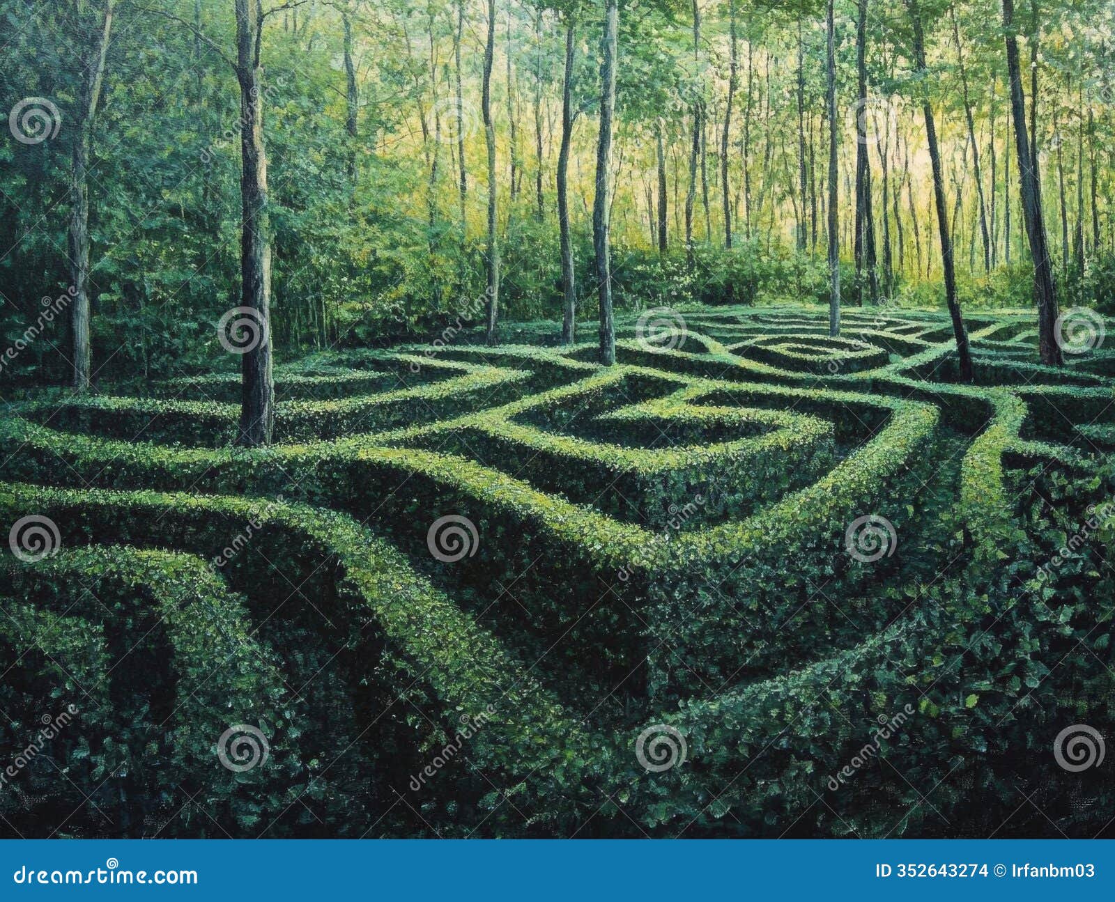 Lost in the Labyrinth, a Journey through the Depths of the Forest Stock ...