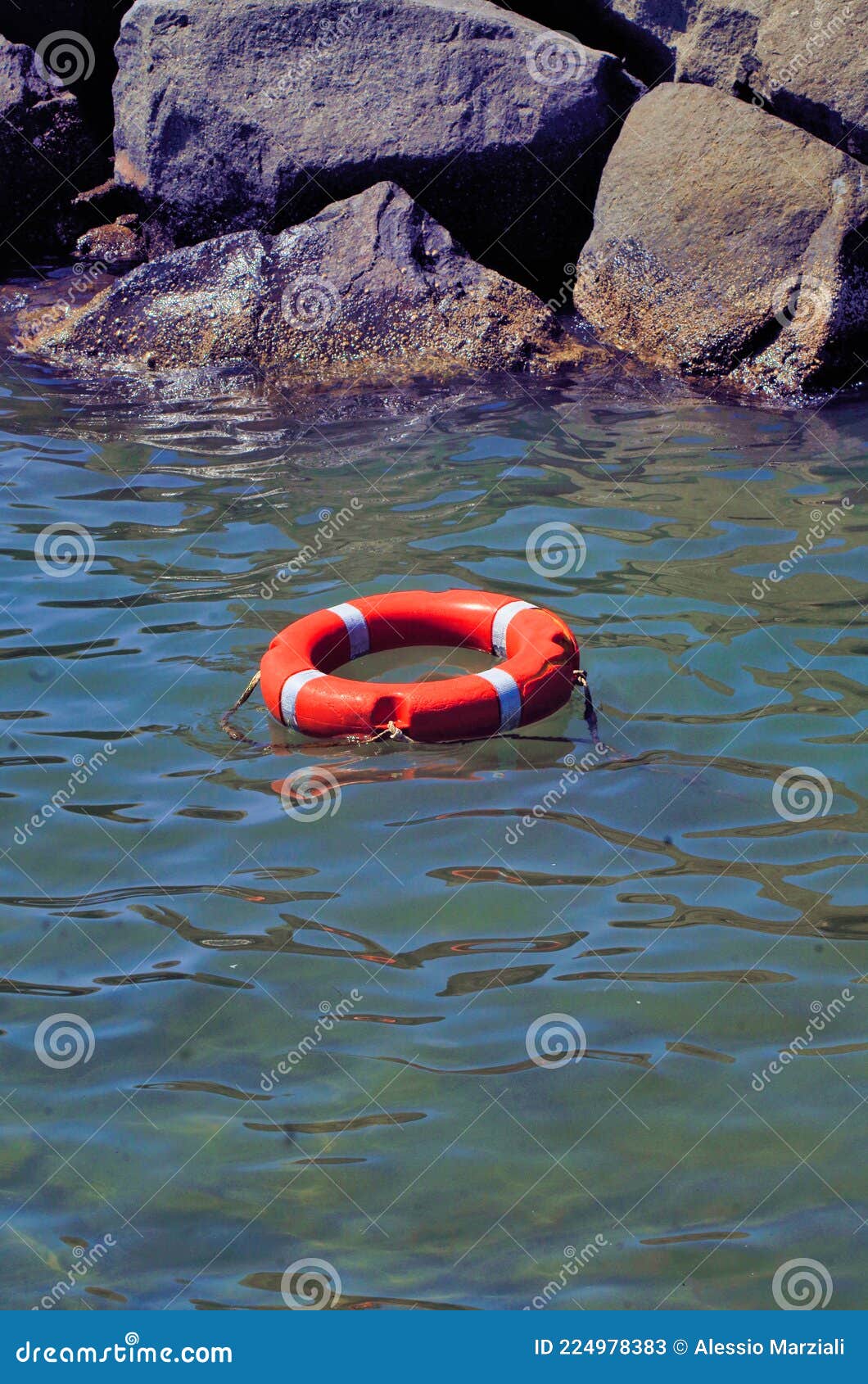 A Lost Lifebuoy Orange Donut Stock Image - Image of lifebuoy ...