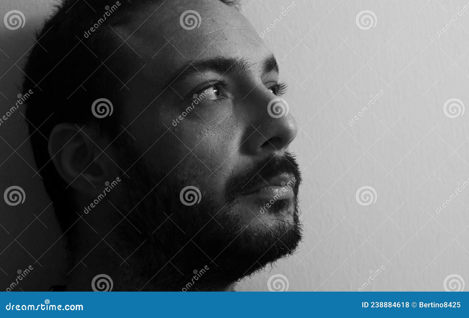 Man enlightened by a light stock photo. Image of eyeglasses - 238884618
