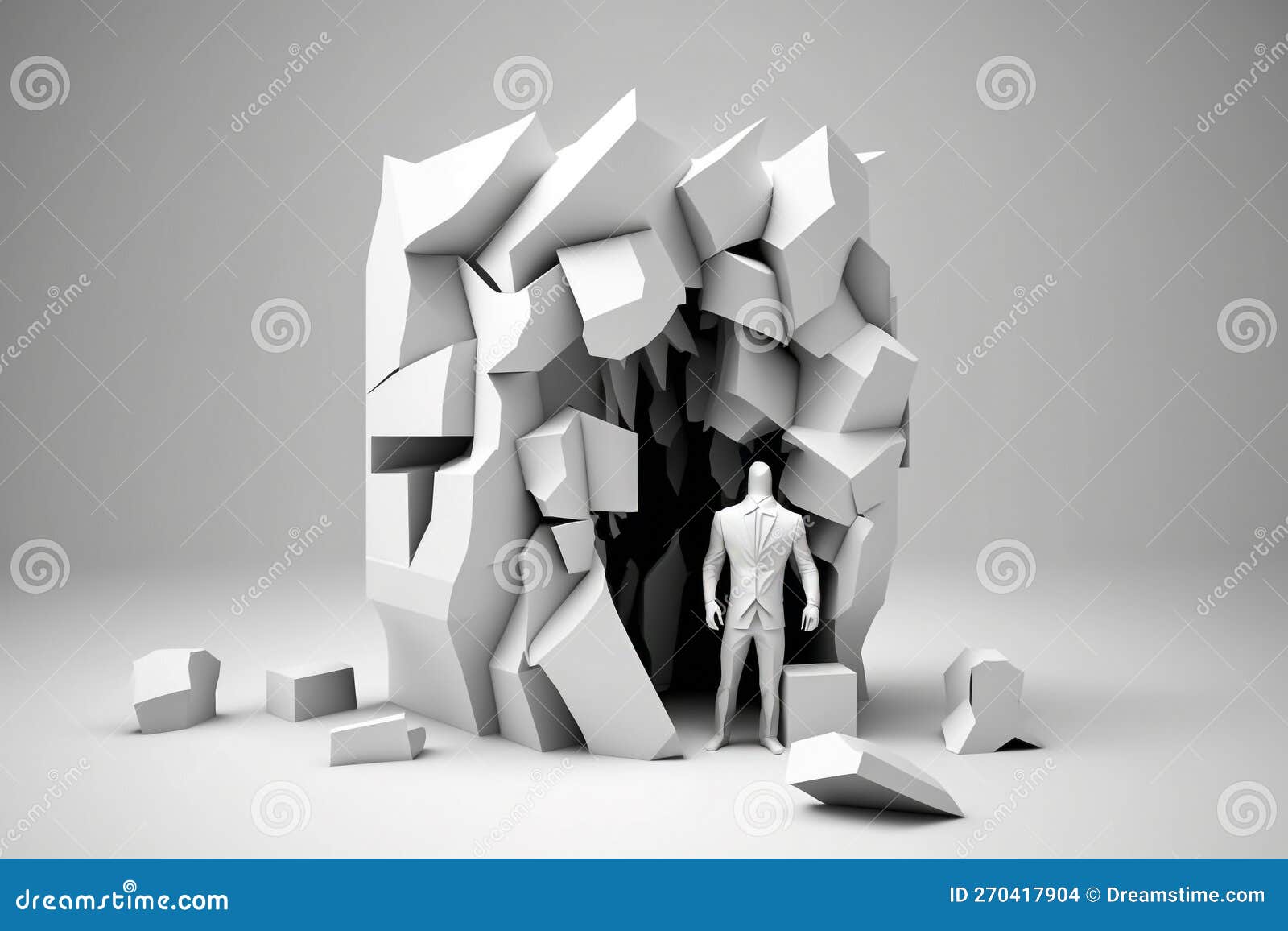 Lost Man Black and White Art Illustration Generative AI Stock ...