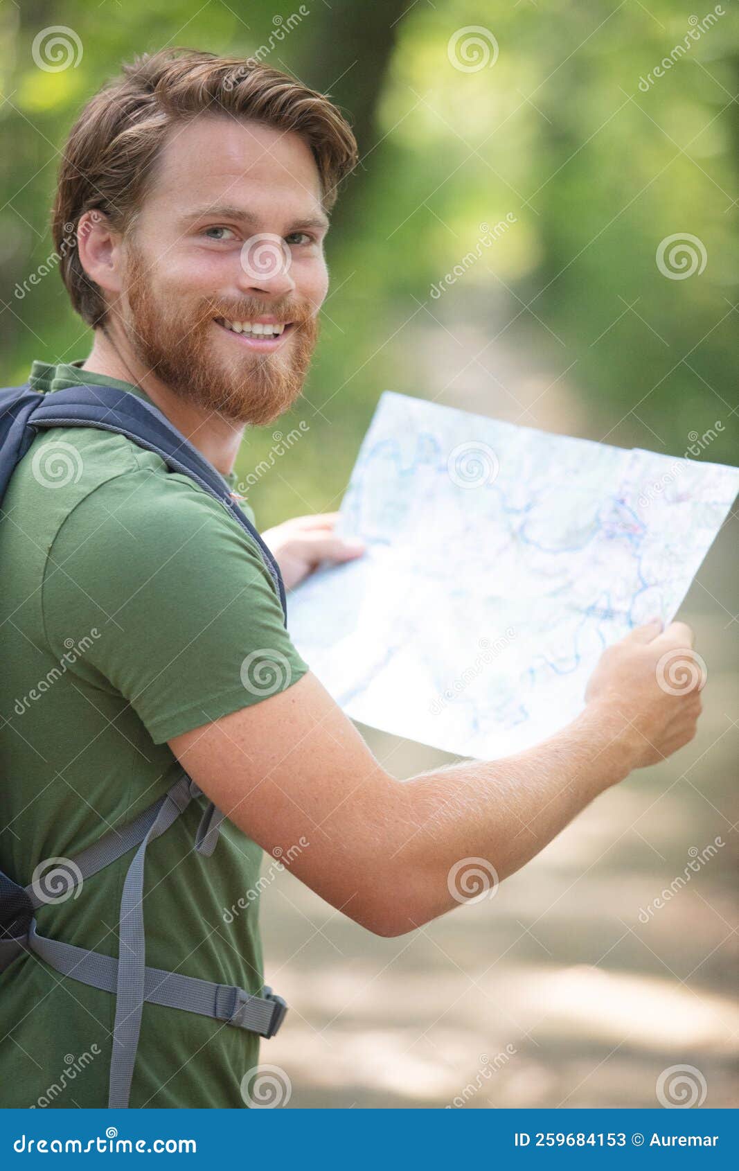 Lost Man Observing Map To Find Right Way Stock Image - Image of path ...