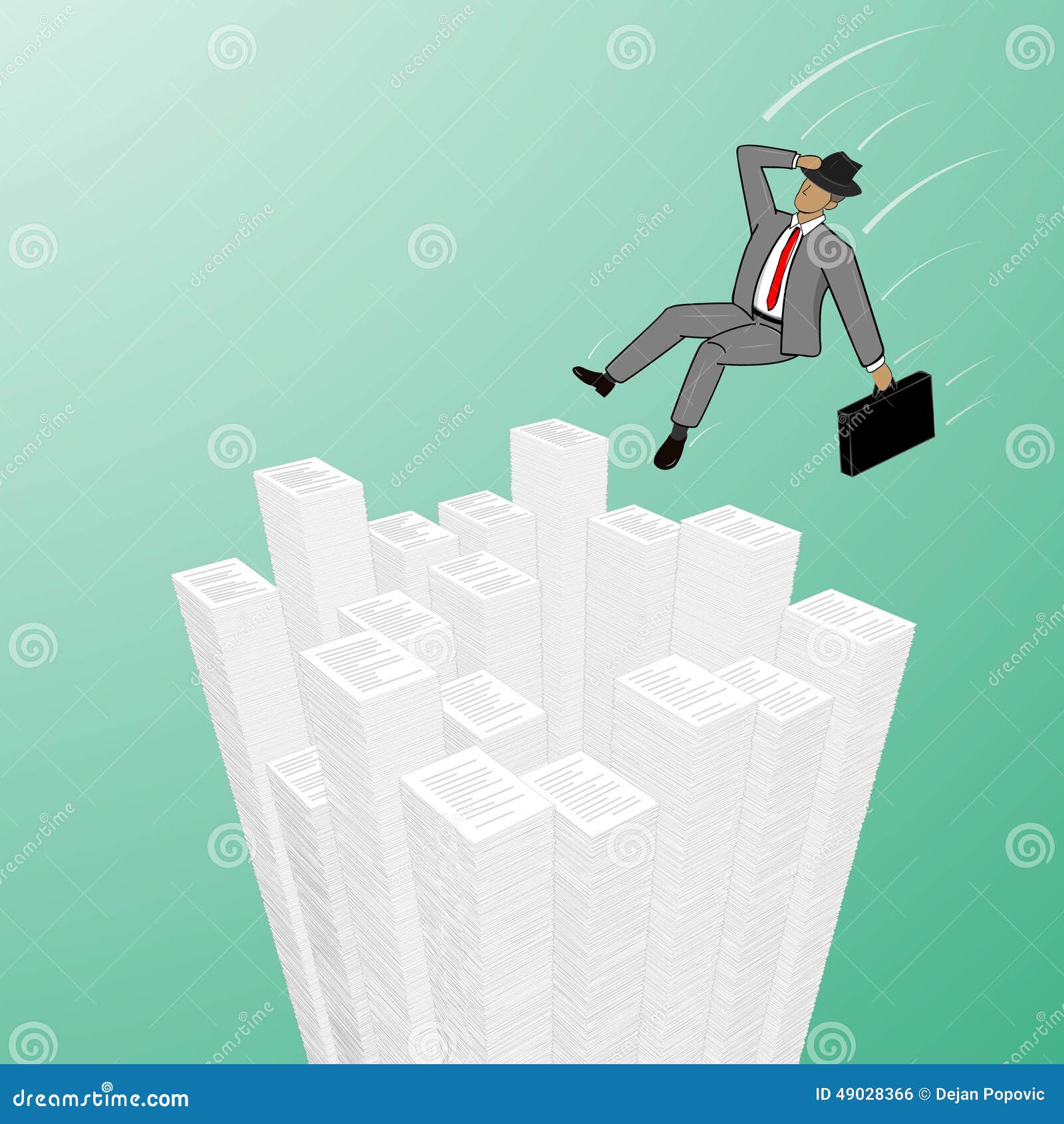 Lost in paperwork stock illustration. Illustration of application ...
