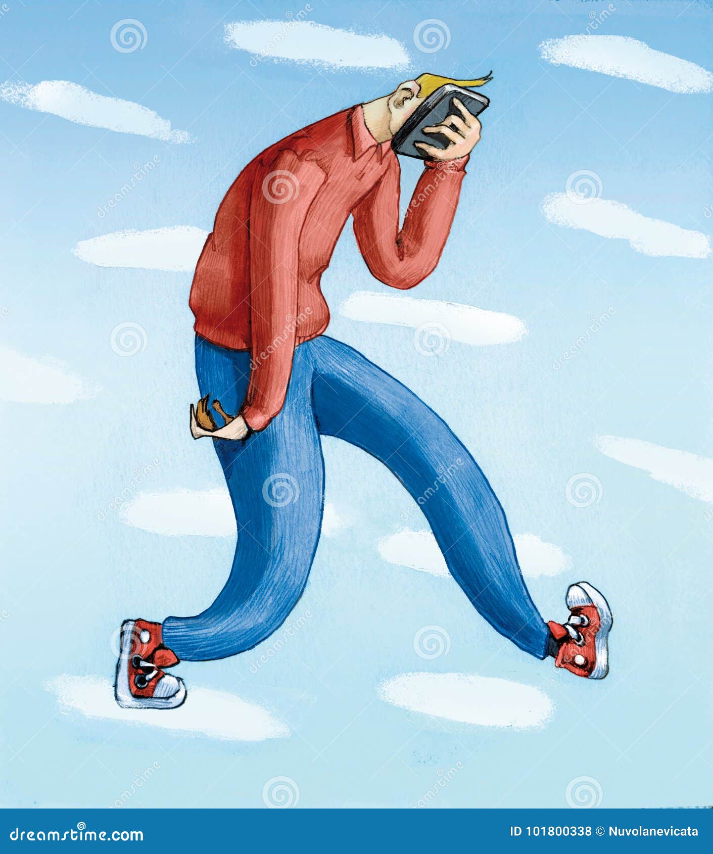 Lost in the smartphone stock illustration. Illustration of multitasking ...