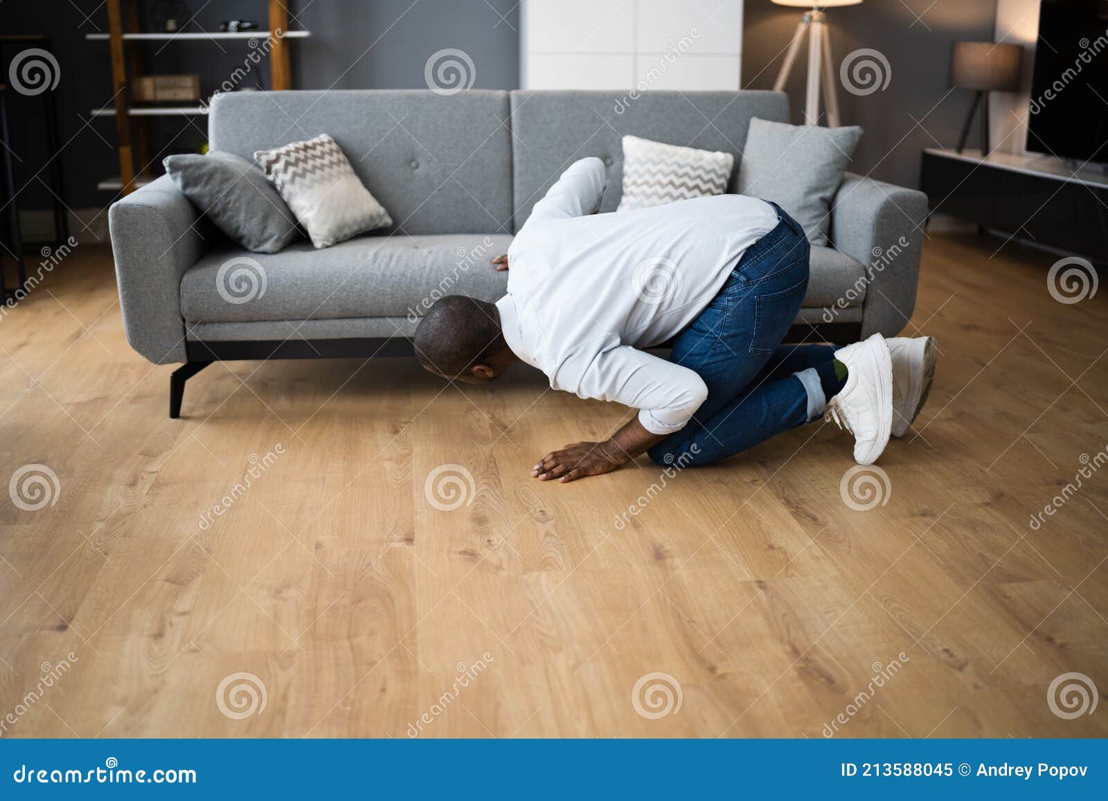 Lost Something. Looking for Keys Stock Image - Image of black, living ...