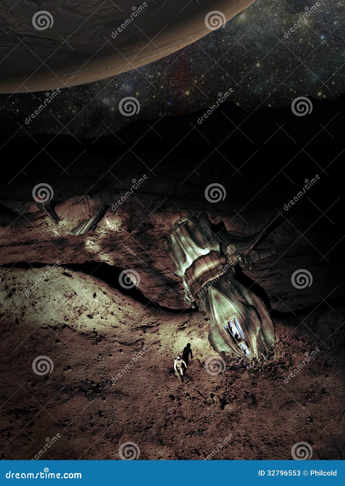 Crashed Astronaut Cartoon Vector | CartoonDealer.com #19131407