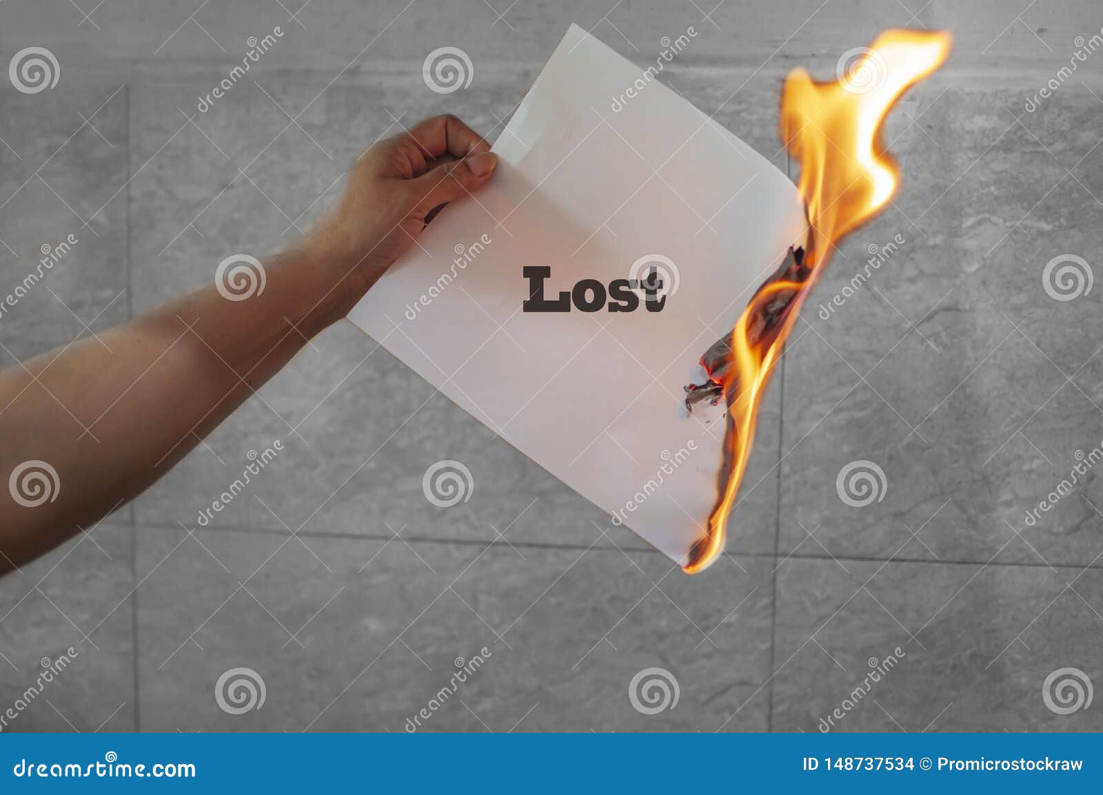 Lost. Text Inscription Of An Informational Message With Clean Tear-off ...