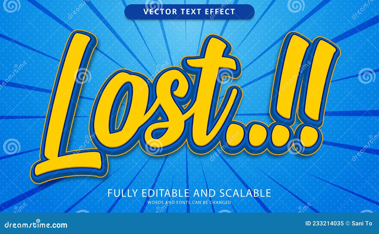 Lost Text Effect Editable Eps File Stock Vector - Illustration of ...