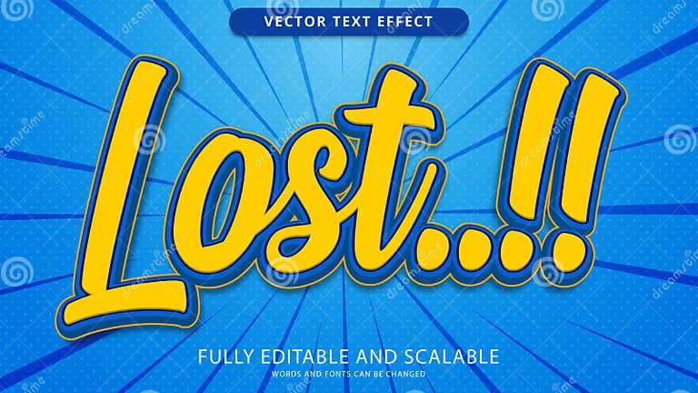 Lost Text Effect Editable Eps File Stock Vector - Illustration of ...