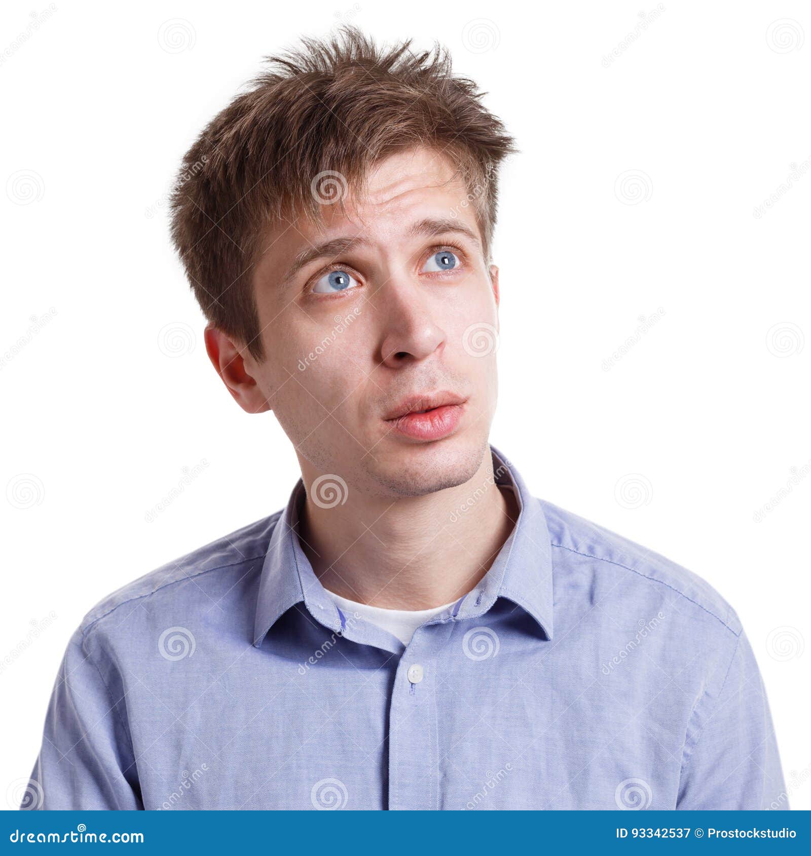 Lost in Thoughts, Man with Pensive Thoughtful Face Stock Image - Image ...
