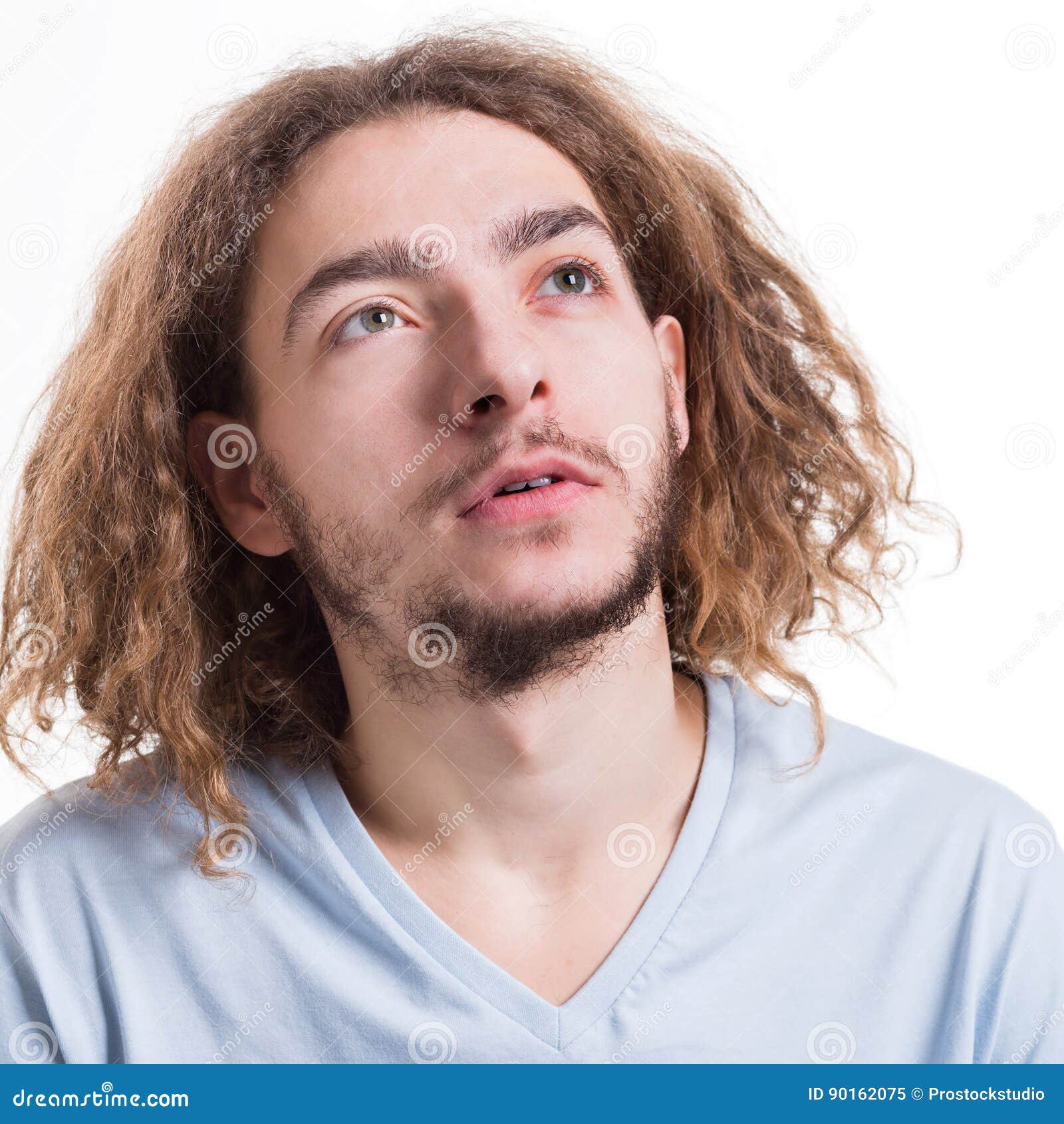 Lost in Thoughts, Man with Pensive Thoughtful Face Stock Image - Image ...