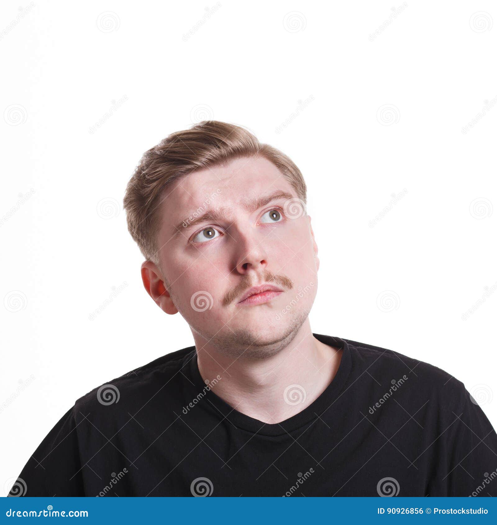 Lost in Thoughts, Man with Pensive Thoughtful Face Stock Photo - Image ...