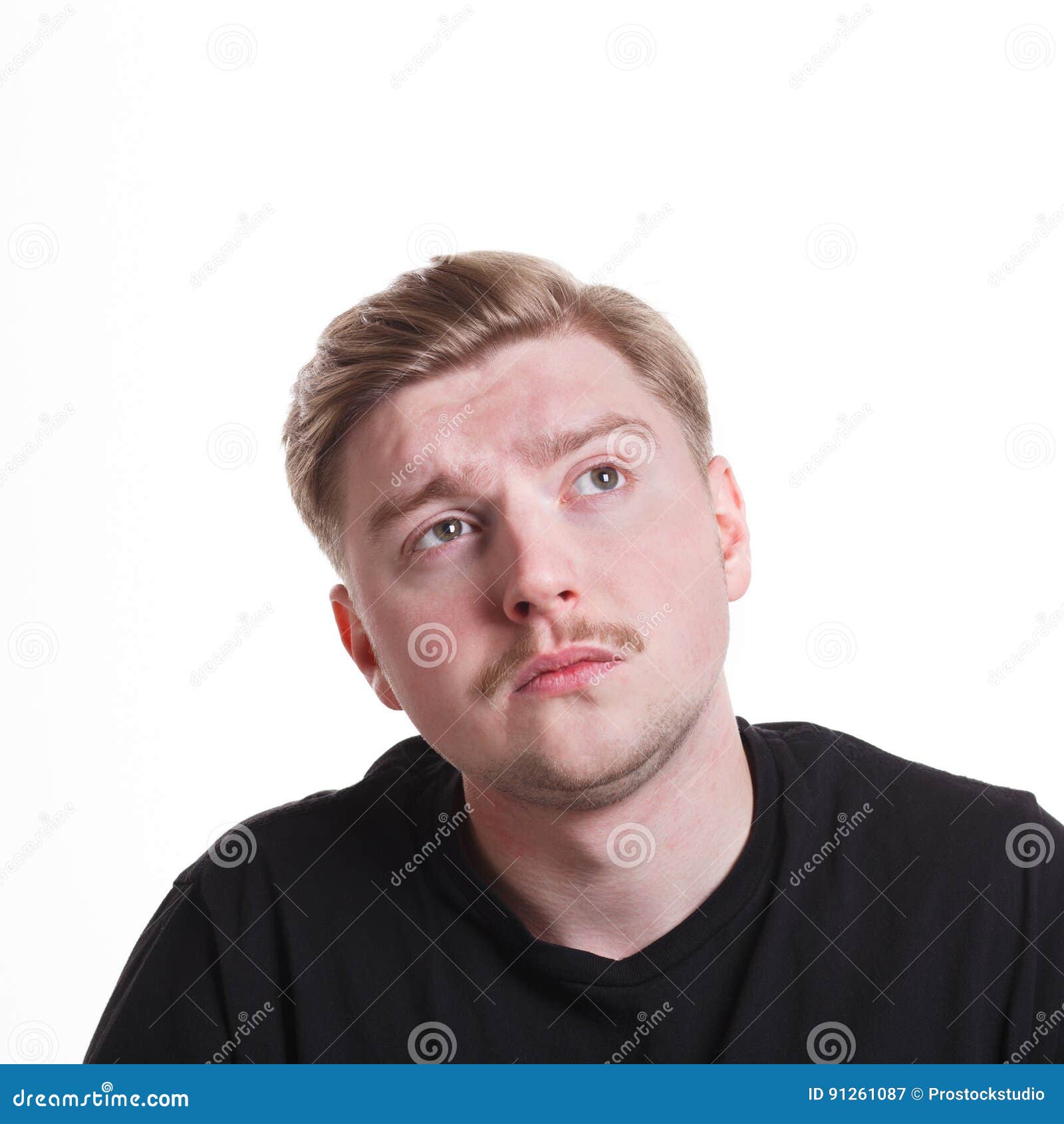 Lost in Thoughts, Man with Pensive Thoughtful Face Stock Image - Image ...