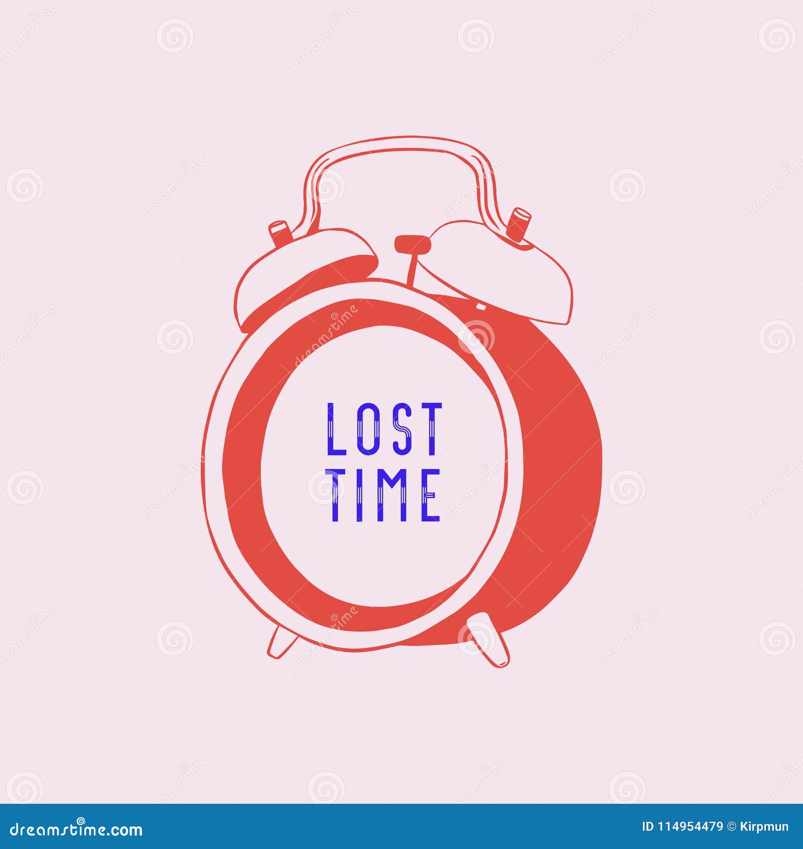 Lost Time Alarm Clock Concept, Vector Illustration. Stock Vector ...