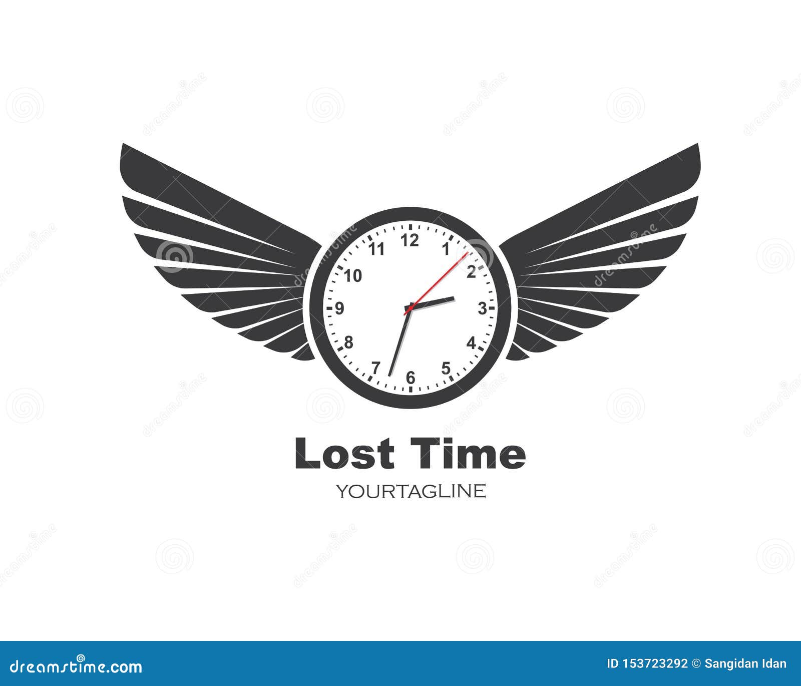 Clock and Wings Logo Icon Time Out Illustration Design Vector Stock ...