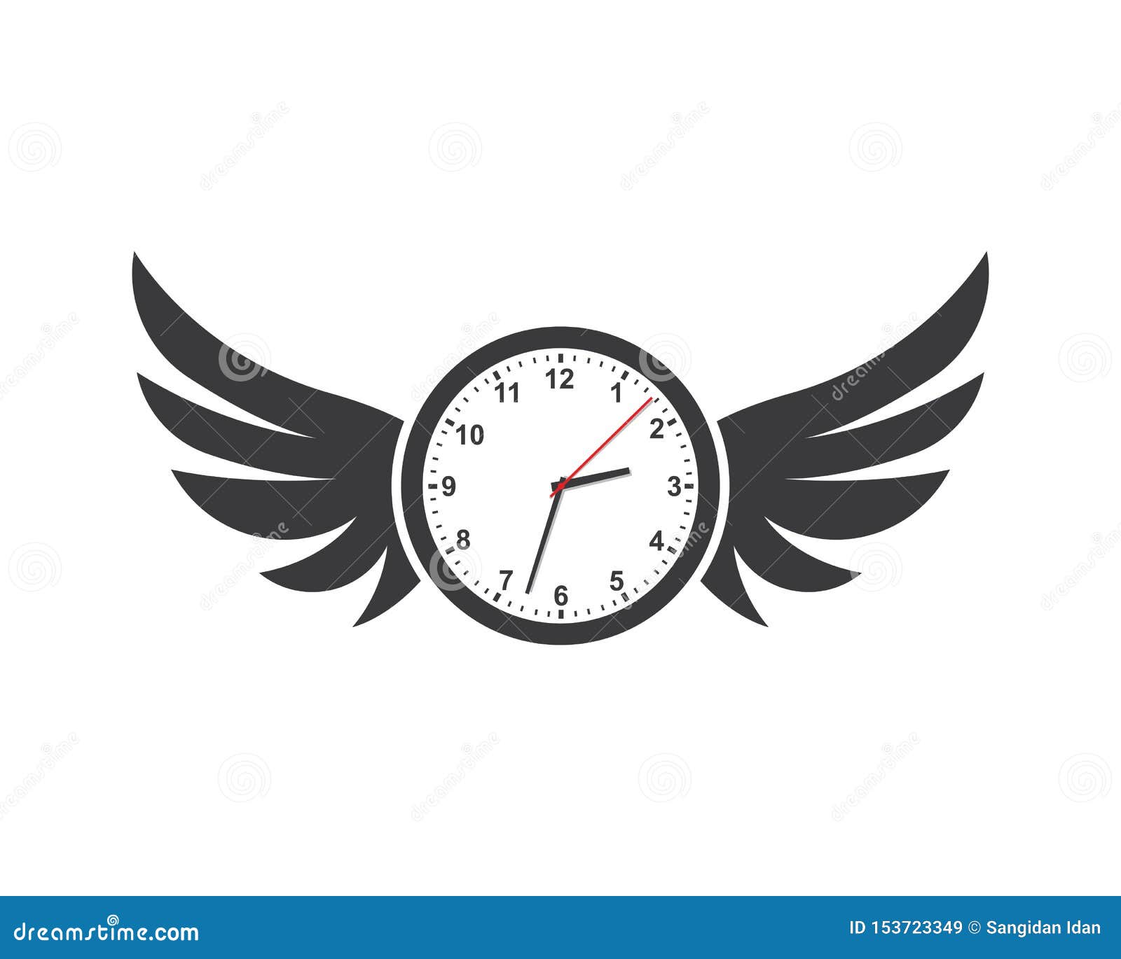 Clock and Wings Logo Icon Time Out Illustration Design Vector Stock ...