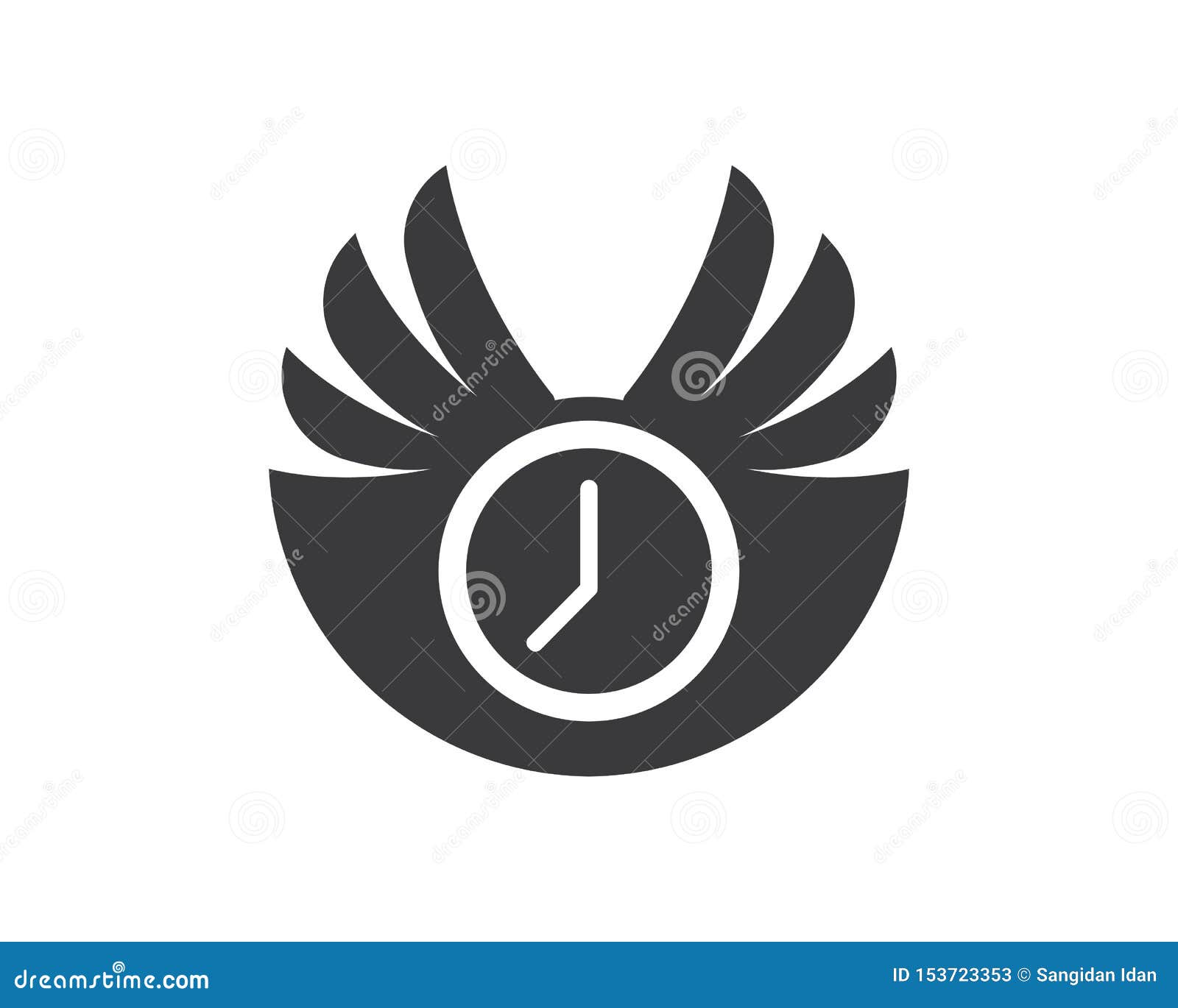 Clock and Wings Logo Icon Time Out Illustration Design Vector Stock ...