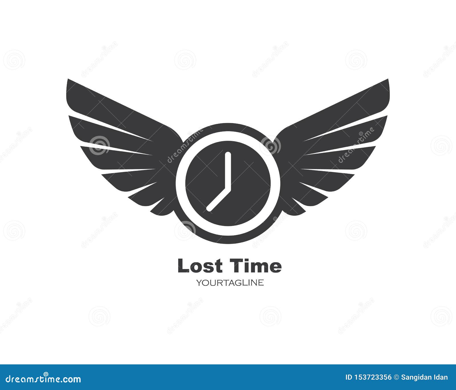 Clock and Wings Logo Icon Time Out Illustration Design Vector Stock ...