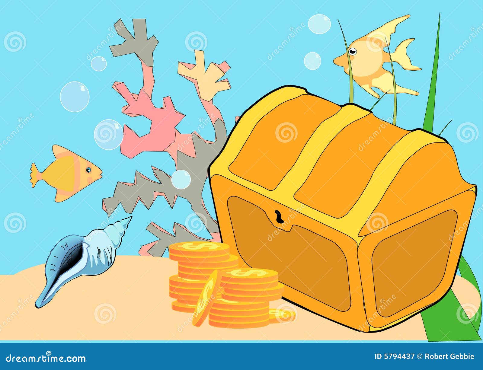 Lost Treasure stock vector. Illustration of treasure, coral - 5794437