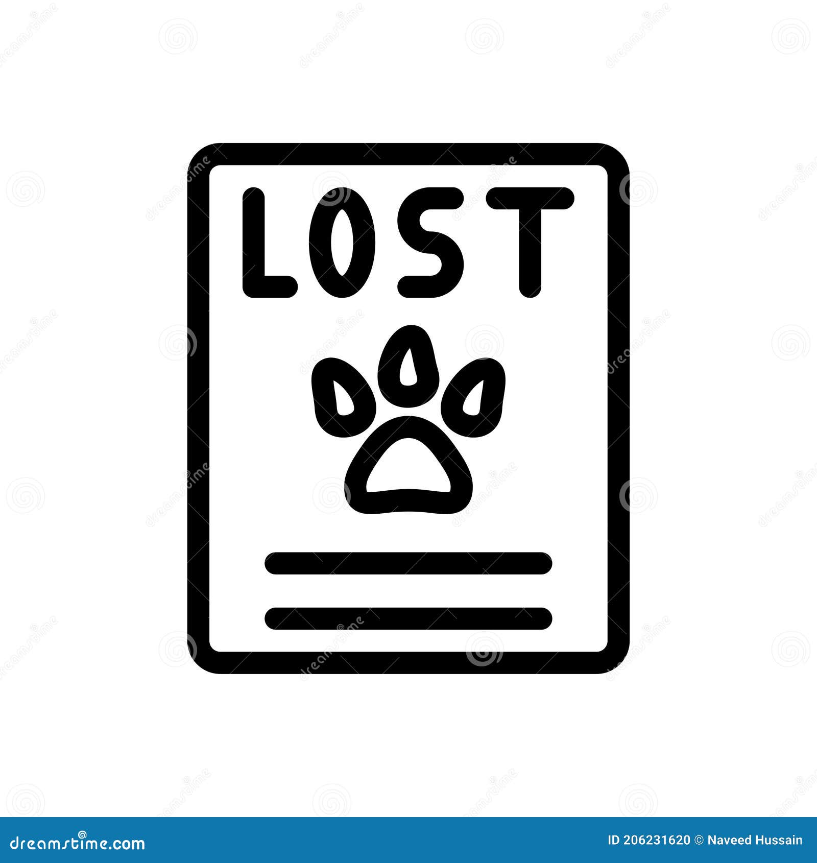 Lost vector thin line icon stock vector. Illustration of domestic ...