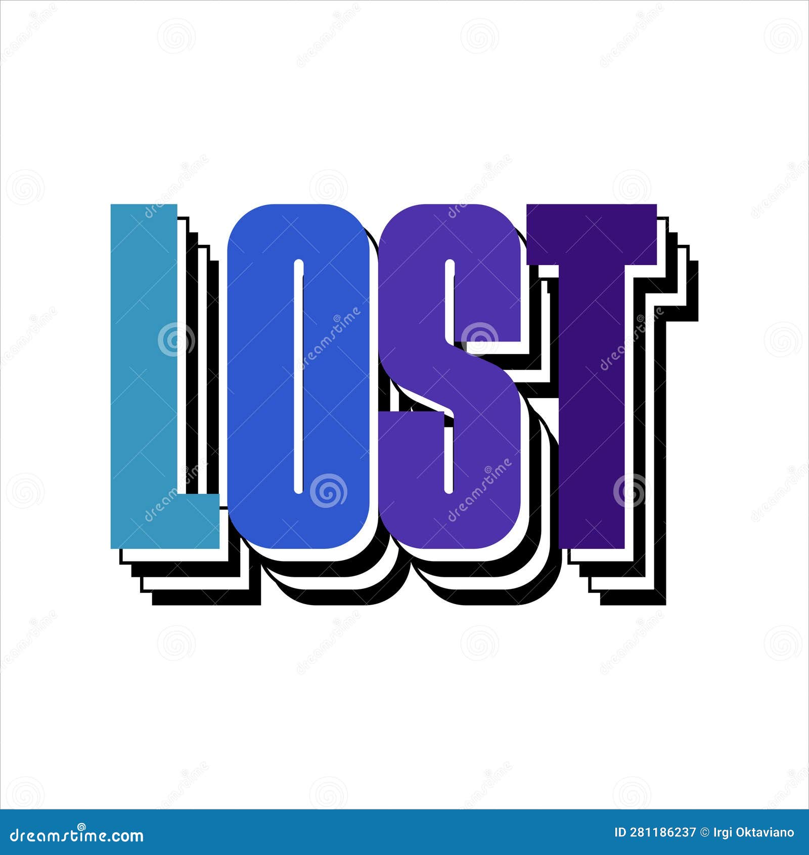 Lost Vector Typography, Editable Text Stock Vector - Illustration of ...