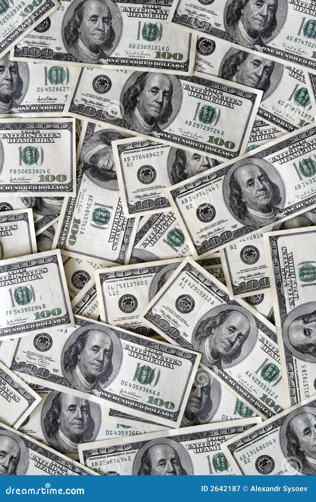 A Lot 100 Dollar Bills Royalty Free Stock Photography - Image: 2642187