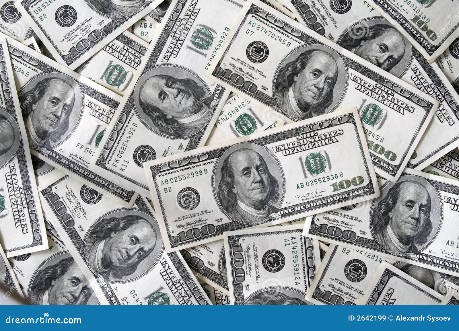 A lot 100 dollar bills stock image. Image of bank, currency - 2642199