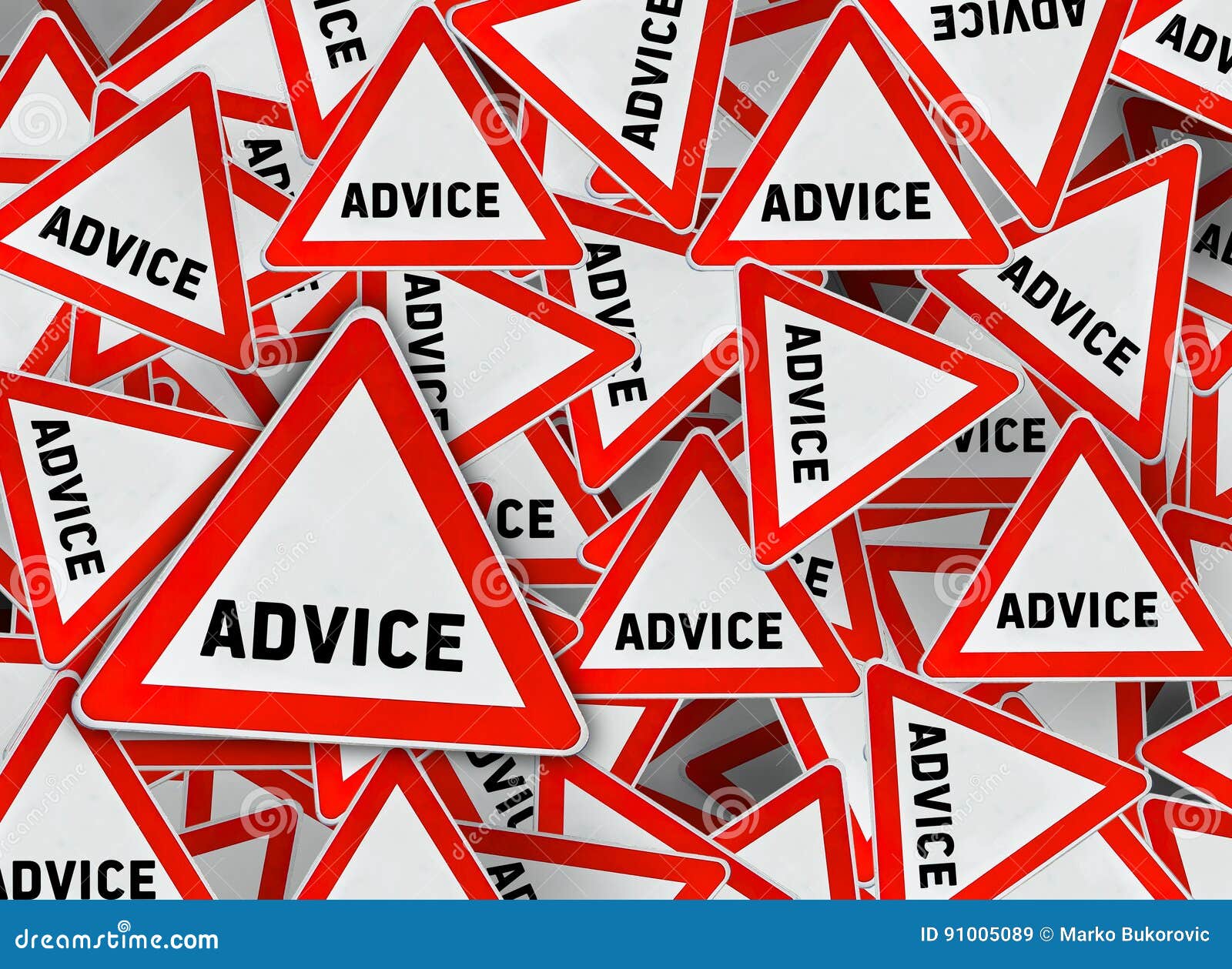 A Lot of Advice on Red Triangle Road Sign Stock Illustration ...