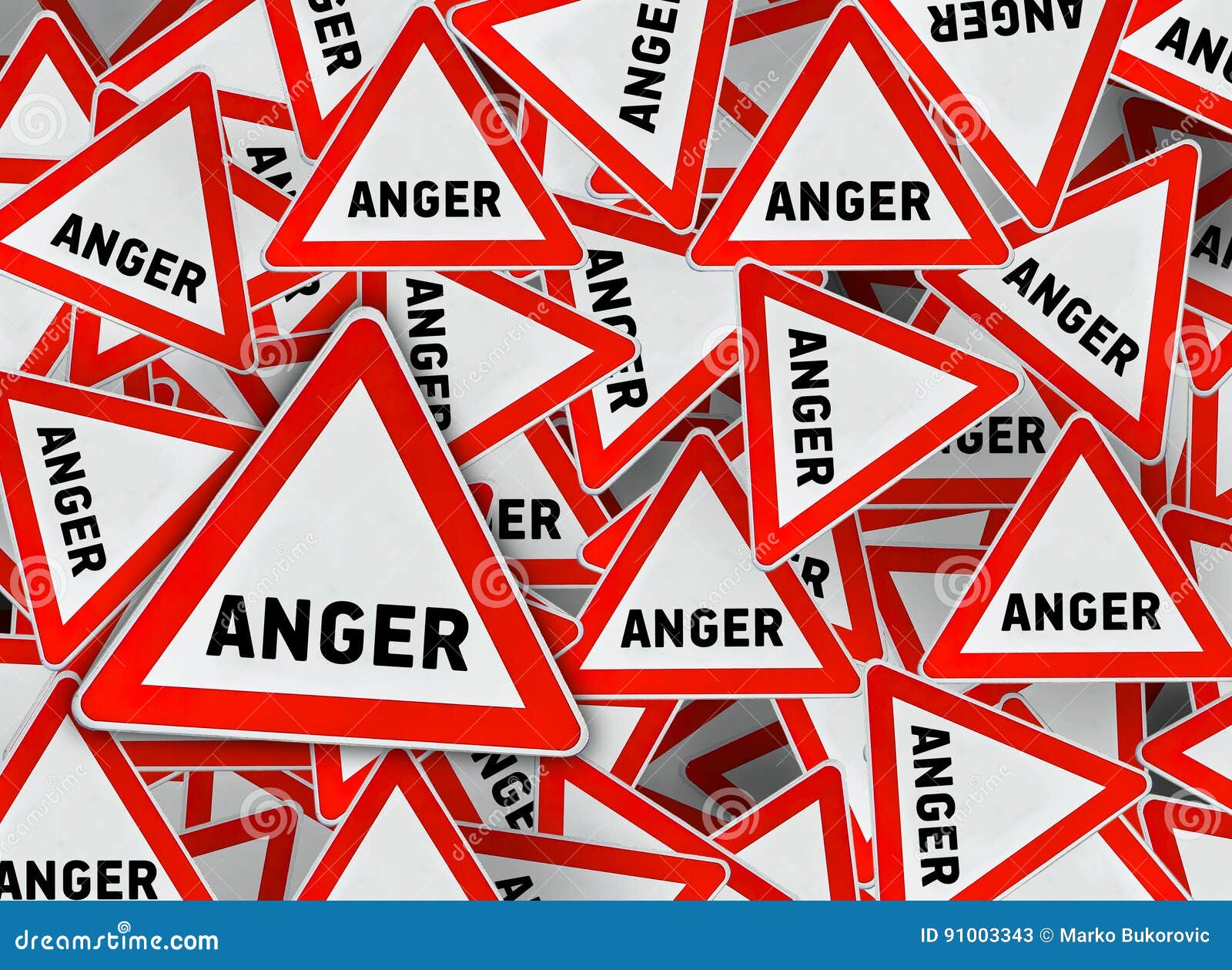 A Lot of Anger Triangle Road Sign Stock Illustration - Illustration of ...