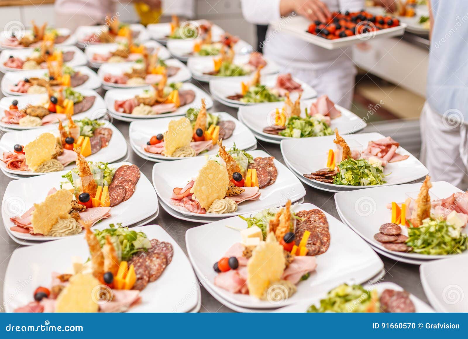 Lot of Appetizer Food Plates Stock Photo - Image of kitchen, meal: 91660570