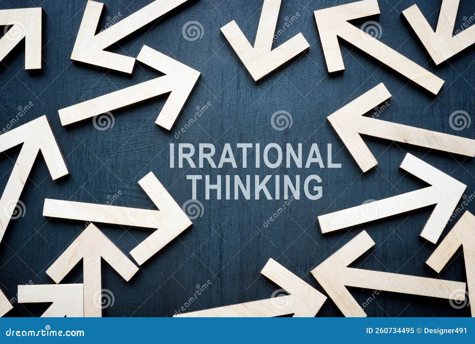 A Lot of Arrows in Different Directions and an Inscription Irrational Thinking. Stock Image ...