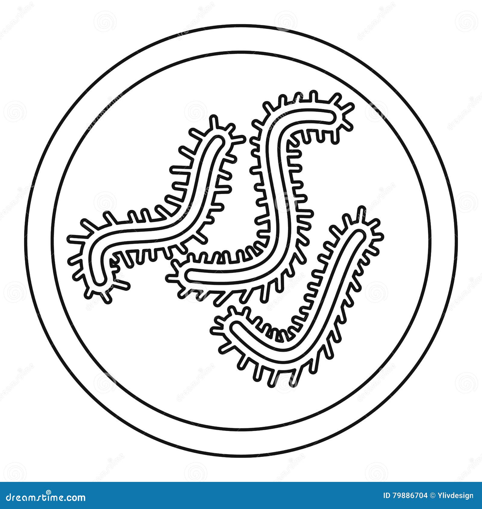 Lot of Bacteria Icon, Outline Style Stock Vector - Illustration of ...